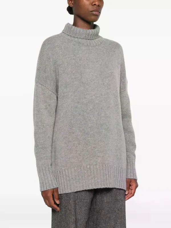 ALLUDE Ribbed-knit Mock-neck Sweater