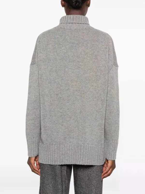 ALLUDE Ribbed-knit Mock-neck Sweater