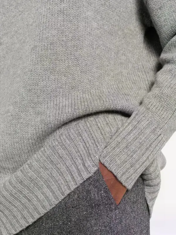 ALLUDE Ribbed-knit Mock-neck Sweater