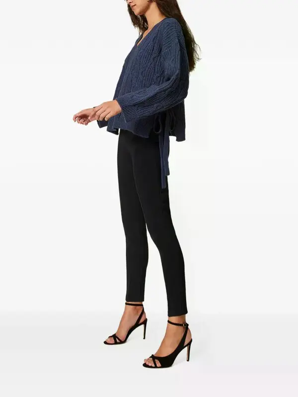 TWINSET Cable-knit Tie-fastening Sweater - Blue