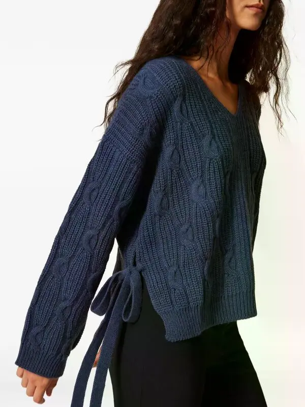 TWINSET Cable-knit Tie-fastening Sweater