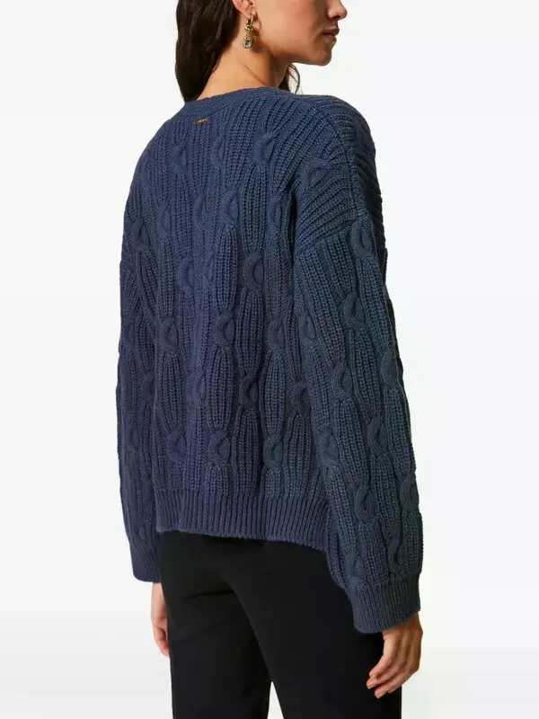 TWINSET Cable-knit Tie-fastening Sweater
