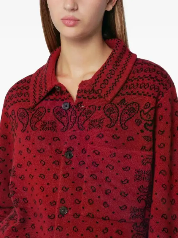 Guest In Residence Bandana-print Cashmere Cardigan