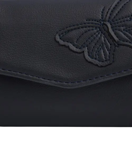 FABLE ENGLAND Floral Applique Card Holder Wallet