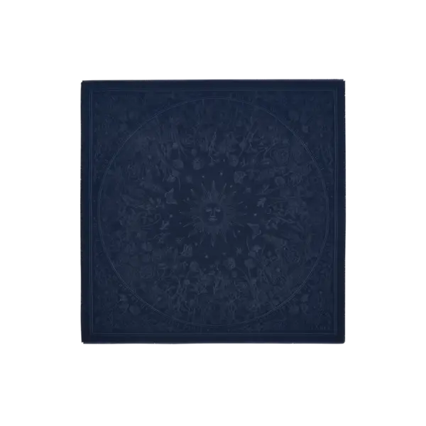 FABLE ENGLAND Selene Large Square Jacquard Scarf - Navy
