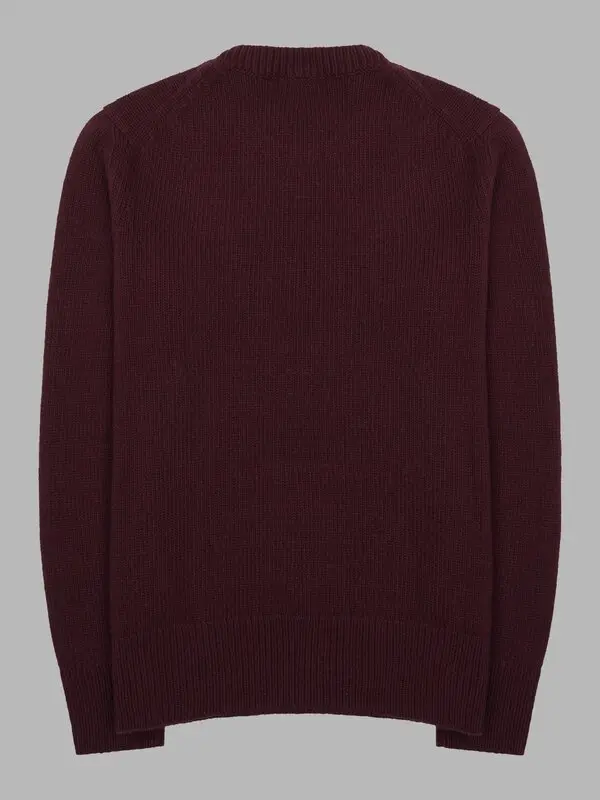 Burberry Maglia In Lana E Cashmere Con Logo - Bordeaux