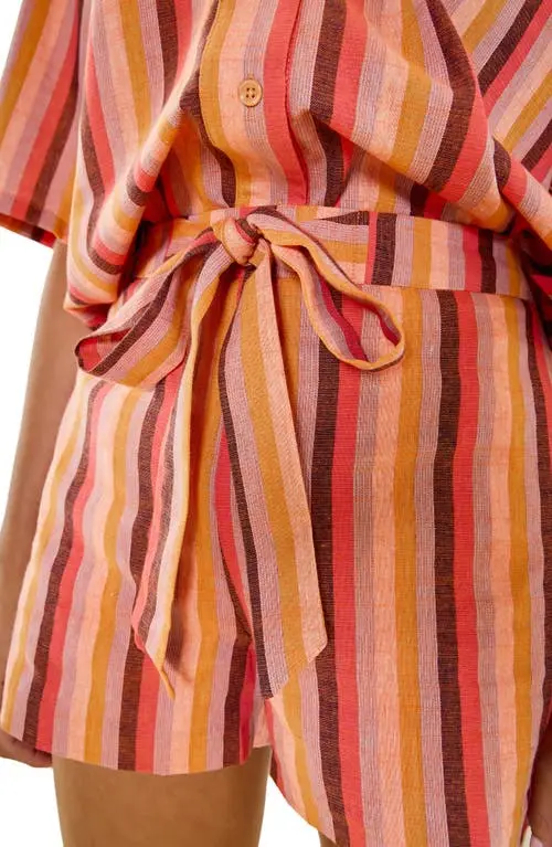 MARSY Striped Shorts With Tie Belt