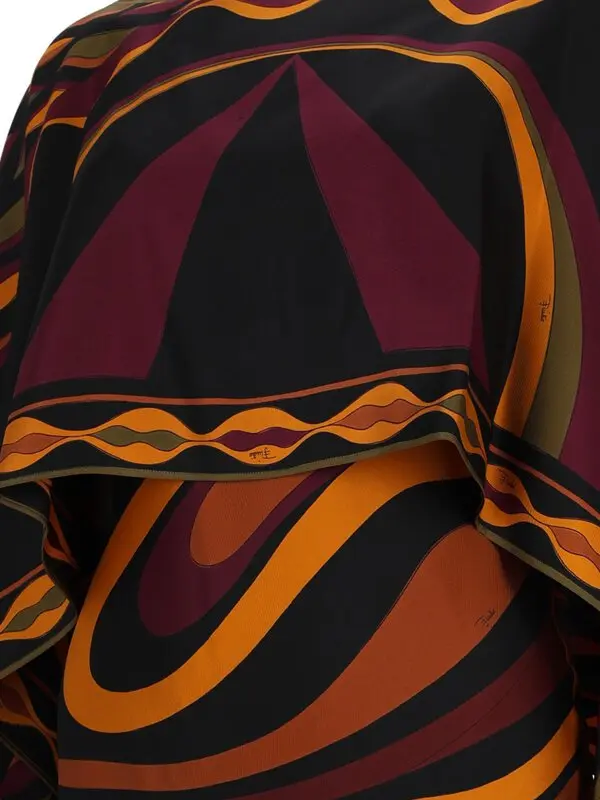 Emilio Pucci Abito In Seta Con Stampa "marmo