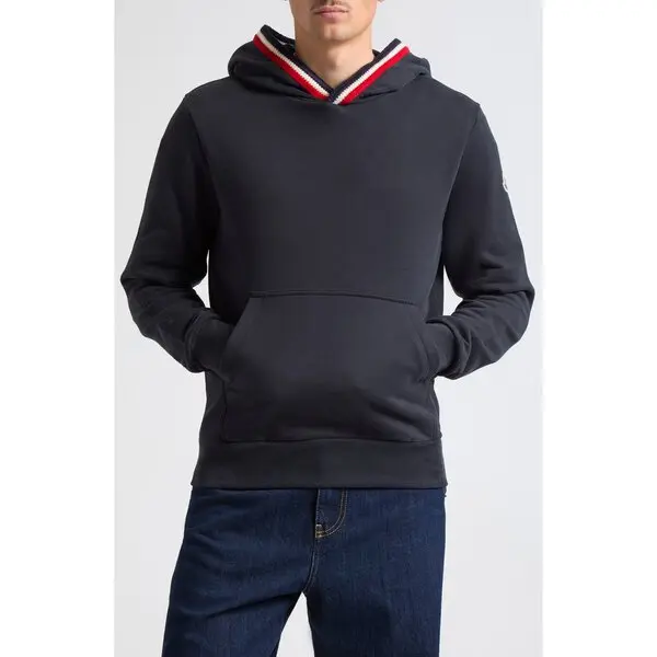 Moncler Logo Hoodie - Navy Blue