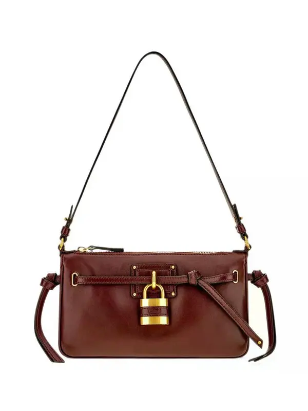 Chloé Padlock Leather Shoulder Bag - Red