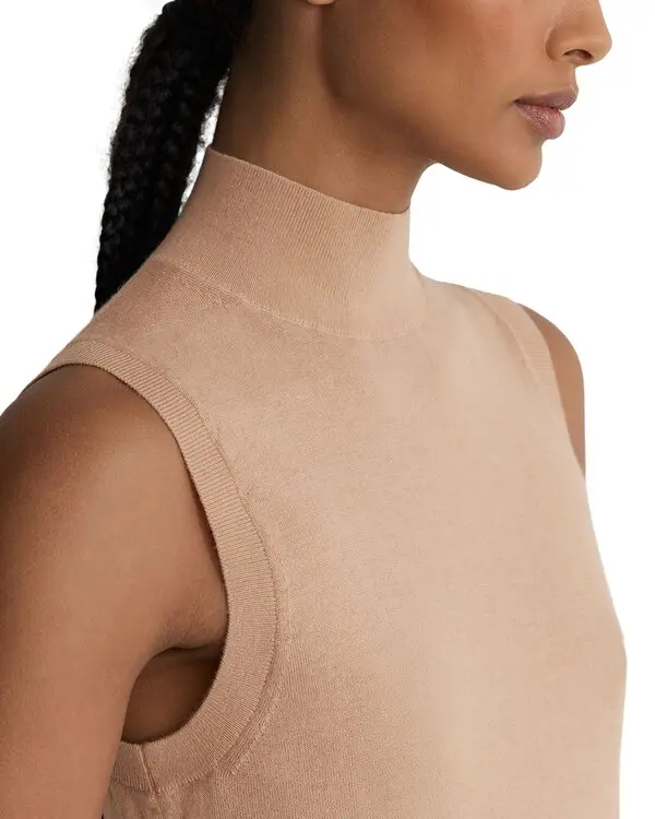REISS Evelyn Wool Funnel Neck Sleeveless Top