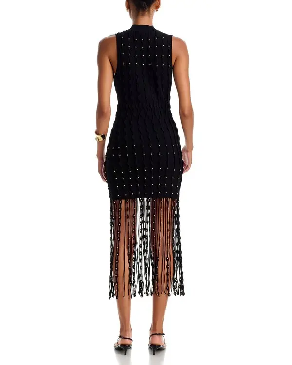 Simkhai Noemie Embellished Fringe Midi Dress