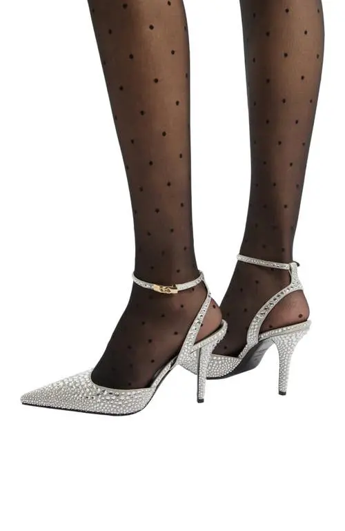 Balmain Strappy Satin Courts With Crystals