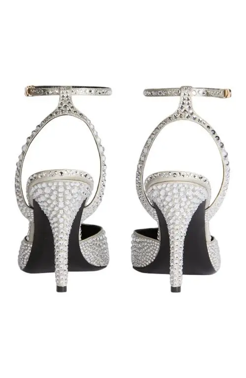 Balmain Strappy Satin Courts With Crystals