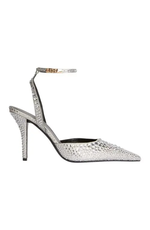 Balmain Strappy Satin Courts With Crystals