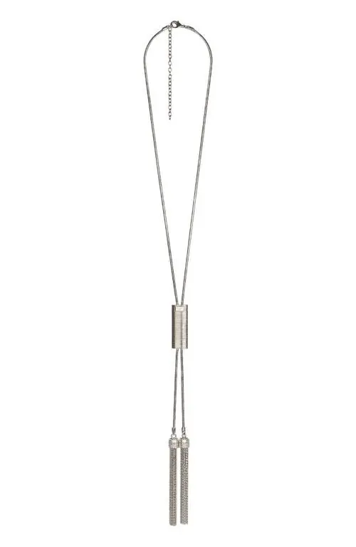 Balmain Long Brass Tassel Necklace - Silver