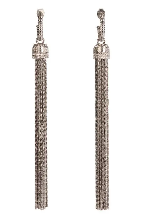 Balmain Brass Tassel Earrings - Silver