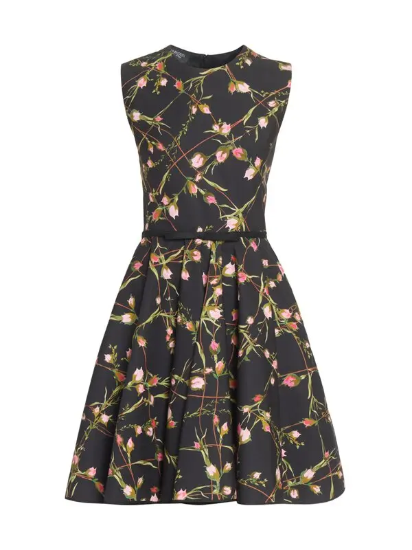 Giambattista Valli Floral Cotton Poplin Minidress - Black