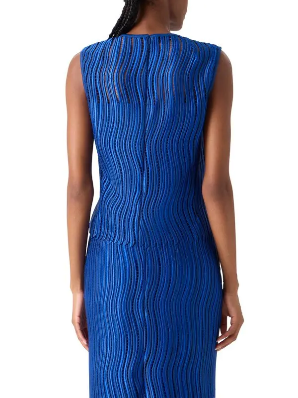 Akris Techno Wave Guipure Lace Sleeveless Blouse