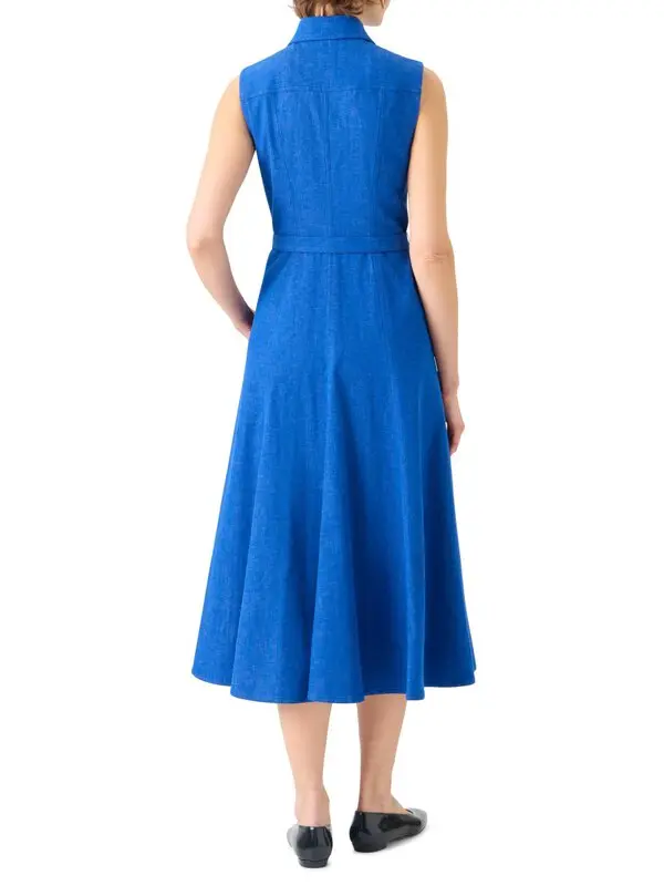 Akris Belted Cotton-blend Denim Midi-shirtdress