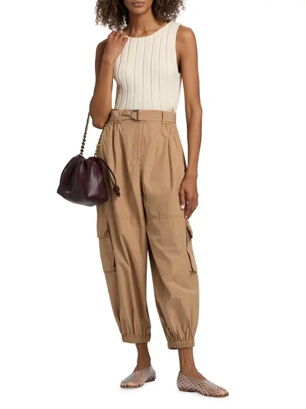 Derek Lam 10 Crosby Tamsin Poplin Balloon-leg Cargo Pants