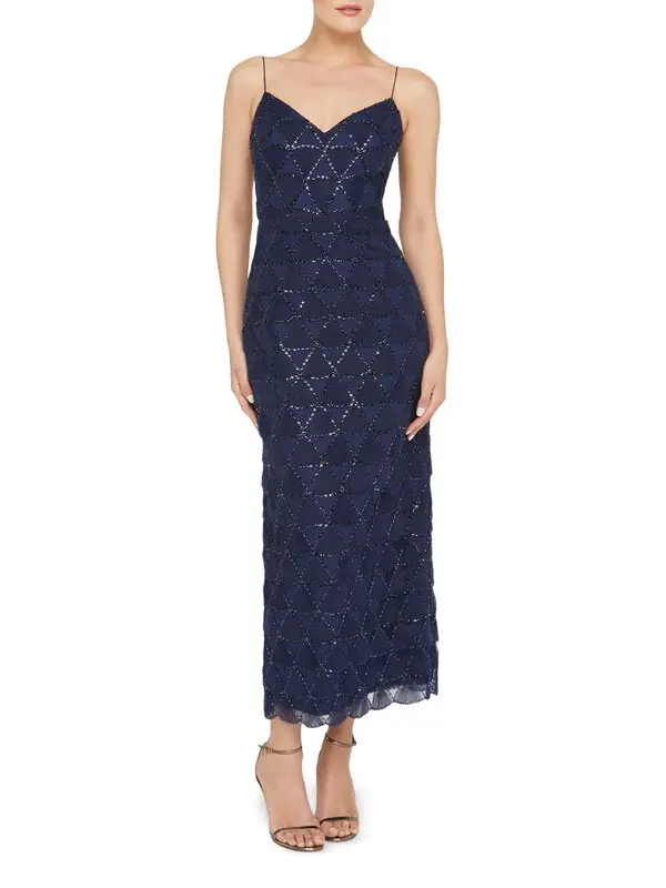Theia Elsy Beaded Tulle Cocktail Dress