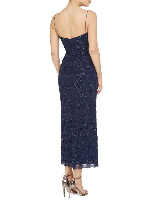 Theia Elsy Beaded Tulle Cocktail Dress