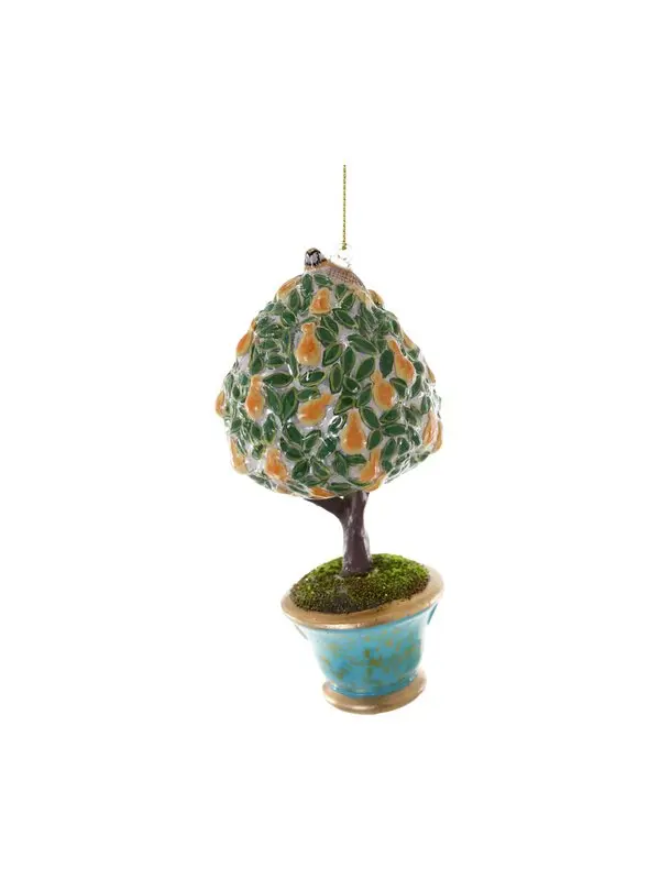 CODY FOSTER & CO Pear Tree Glass Ornat