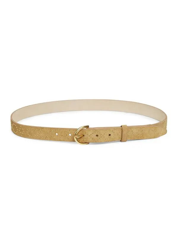 Rag & Bone Maisie Studded Suede Belt - Caramel