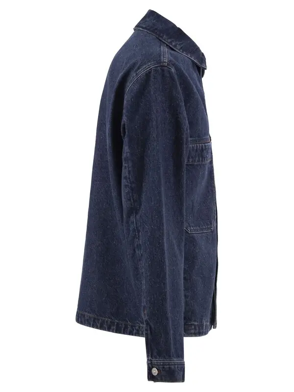 Stone Island Denim Jacket With Patch Pockets - Multicolor
