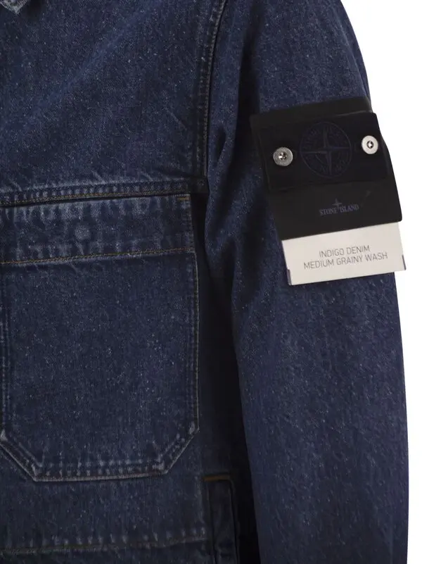 Stone Island Denim Jacket With Patch Pockets - Multicolor
