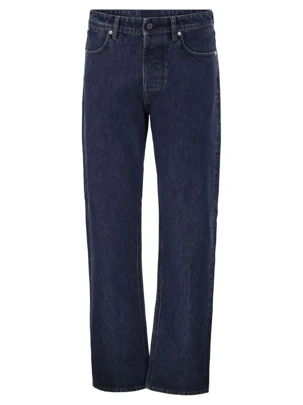 Stone Island Blue Straight-leg Five-pocket Cotton Jeans
