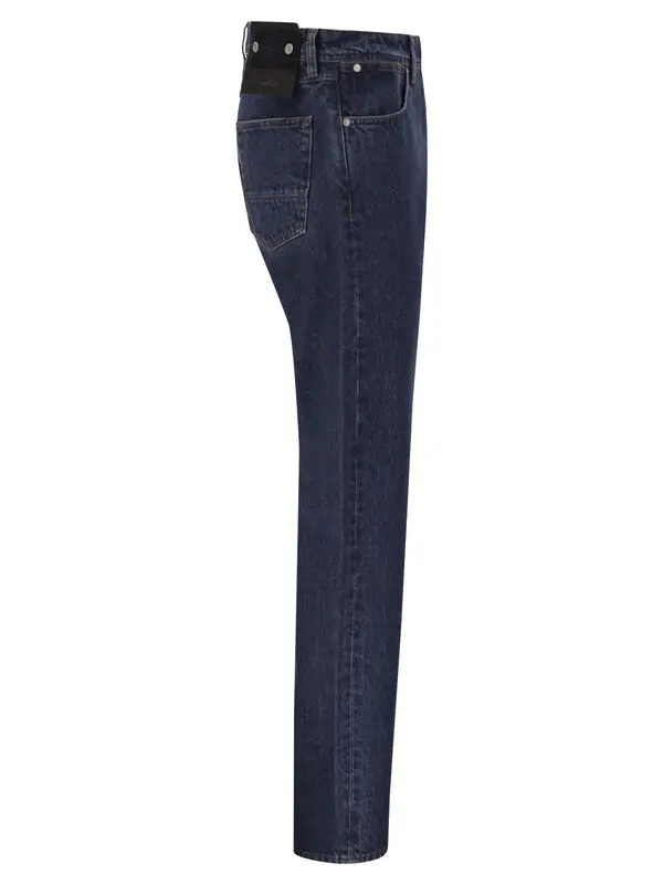 Stone Island Blue Straight-leg Five-pocket Cotton Jeans