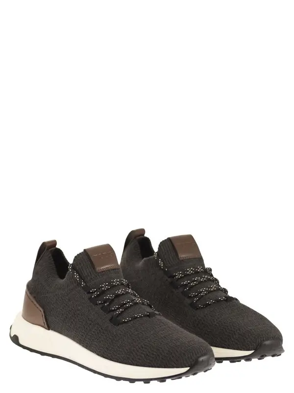 TOD'S Technical Fabric Sneakers With Leather Inserts - Multicolor