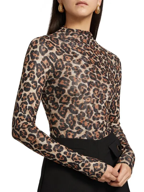 Ronny Kobo Vittoria Mock Turtleneck Bodysuit