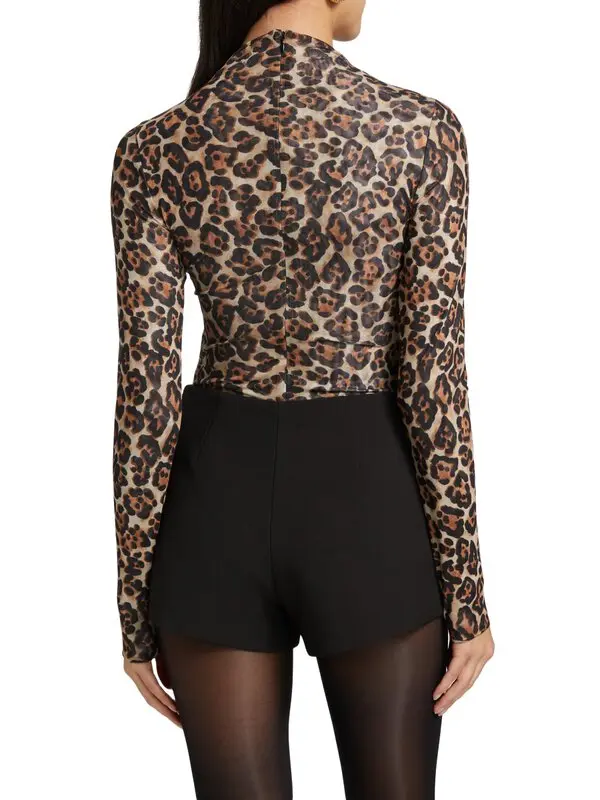 Ronny Kobo Vittoria Mock Turtleneck Bodysuit