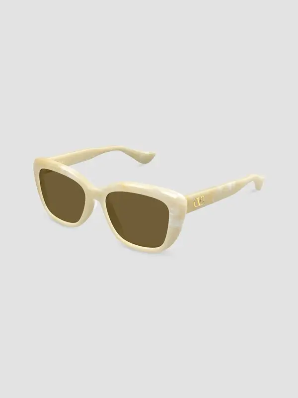 Valentino Garavani Vlogo 56mm Icon Butterfly Sunglasses - Ivory