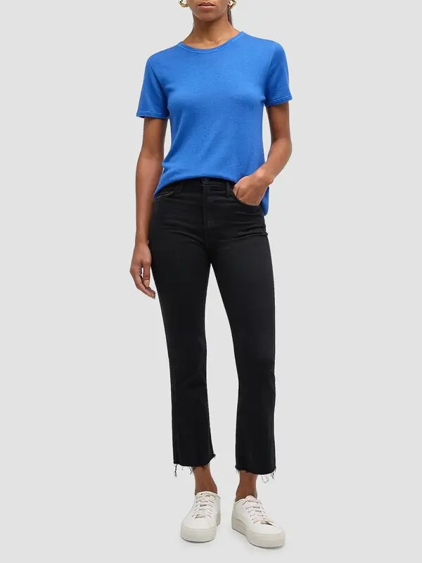 MOTHER Petite Lil' Hustler Ankle Fray High-rise Stretch Jeans