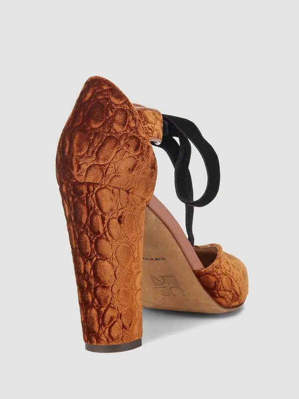 Ulla Johnson Corinna 85mm Bow Textured Pumps