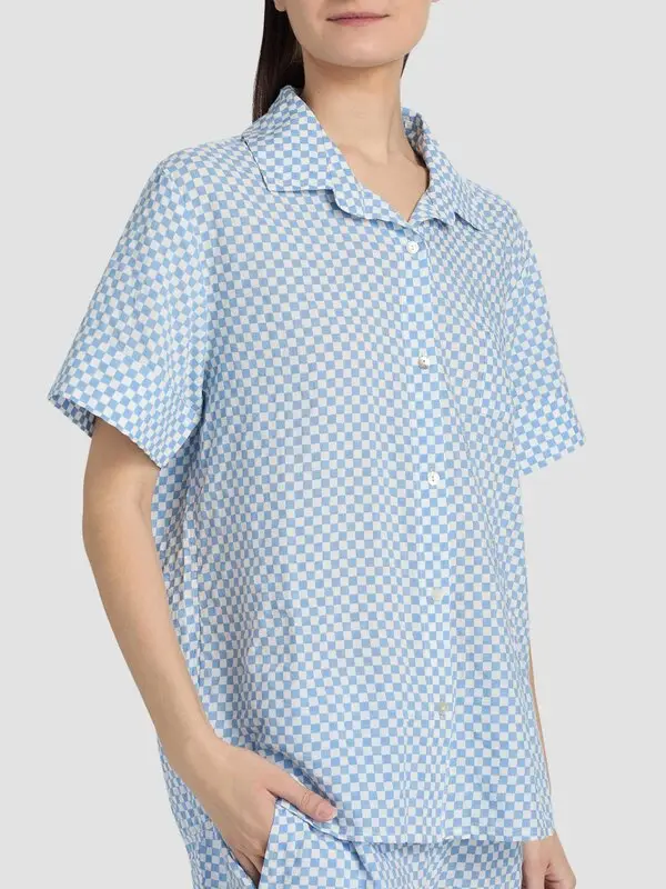 PAPINELLE Anais Checked Cotton-blend Pajamas
