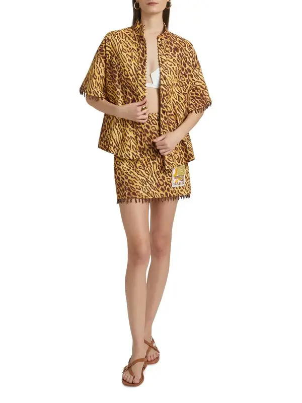 Zimmermann Coco Print Cotton Cover-up Shirt
