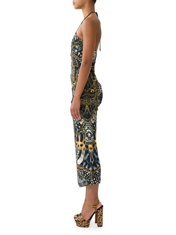 Camilla Feline Fol Cut Out Jersey Halter Dress
