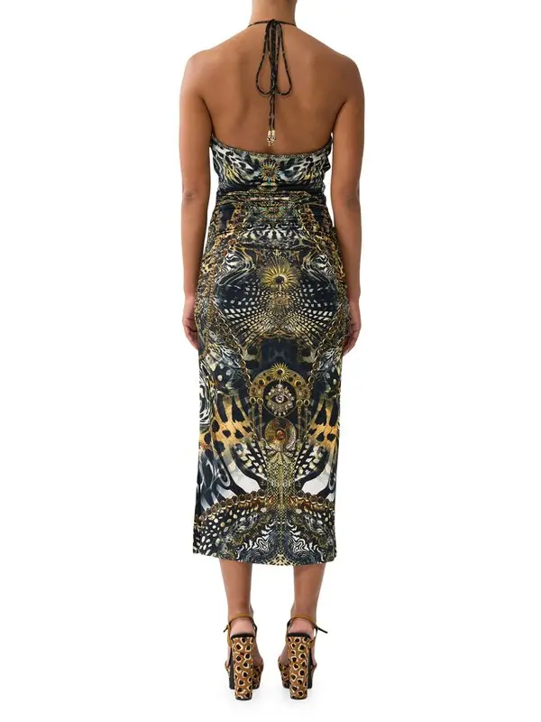 Camilla Feline Fol Cut Out Jersey Halter Dress