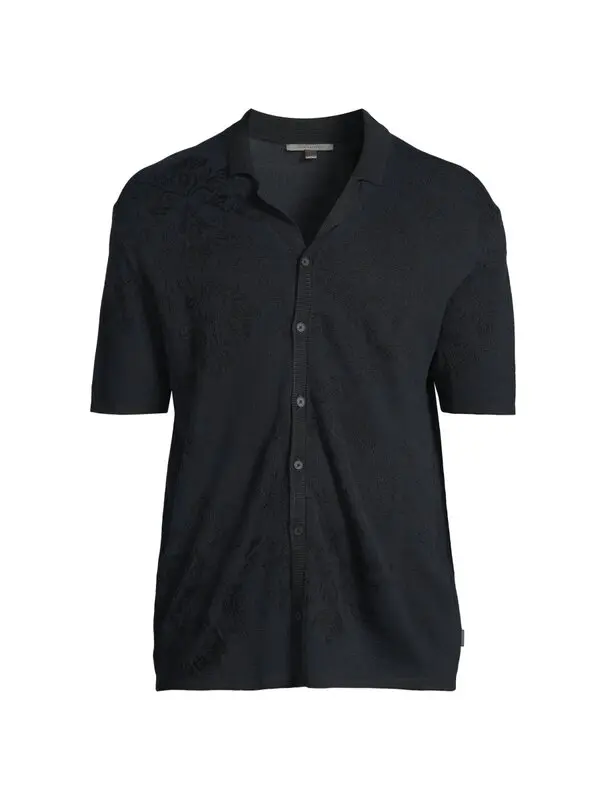 John Varvatos Arlon Paisley Sheen Jacquard Camp Shirt