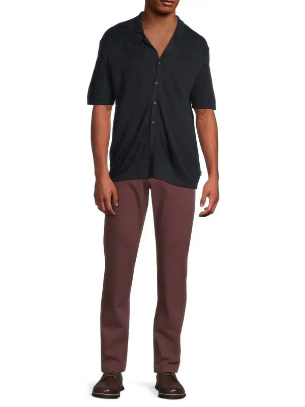 John Varvatos Arlon Paisley Sheen Jacquard Camp Shirt