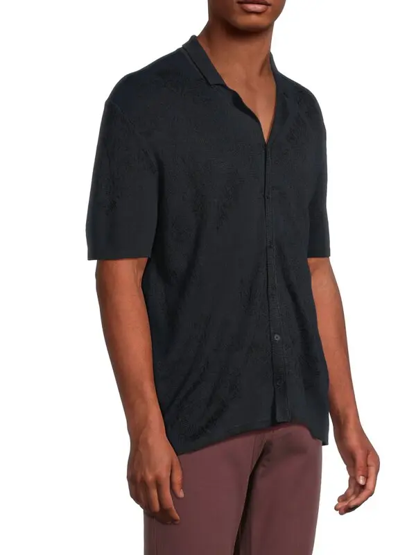 John Varvatos Arlon Paisley Sheen Jacquard Camp Shirt