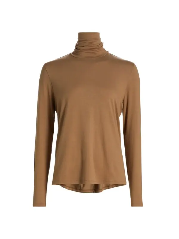 Majestic Filatures Soft Touch Back Pleat Turtleneck Sweater