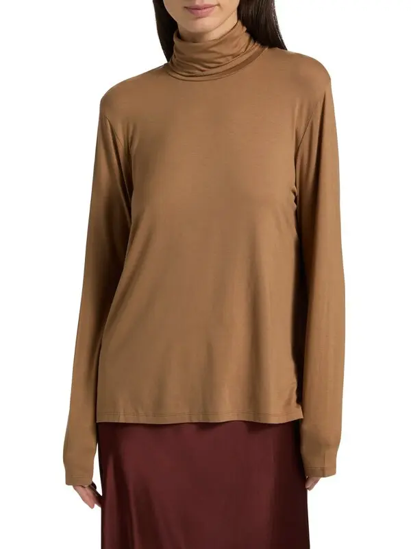 Majestic Filatures Soft Touch Back Pleat Turtleneck Sweater