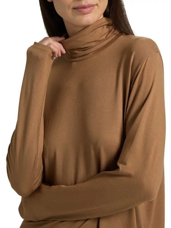 Majestic Filatures Soft Touch Back Pleat Turtleneck Sweater