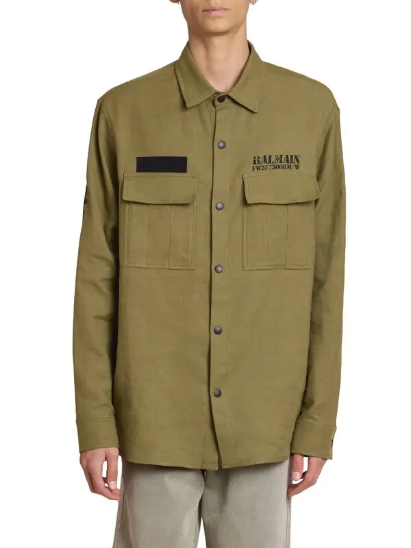 Balmain Logo Canvas Overshirt